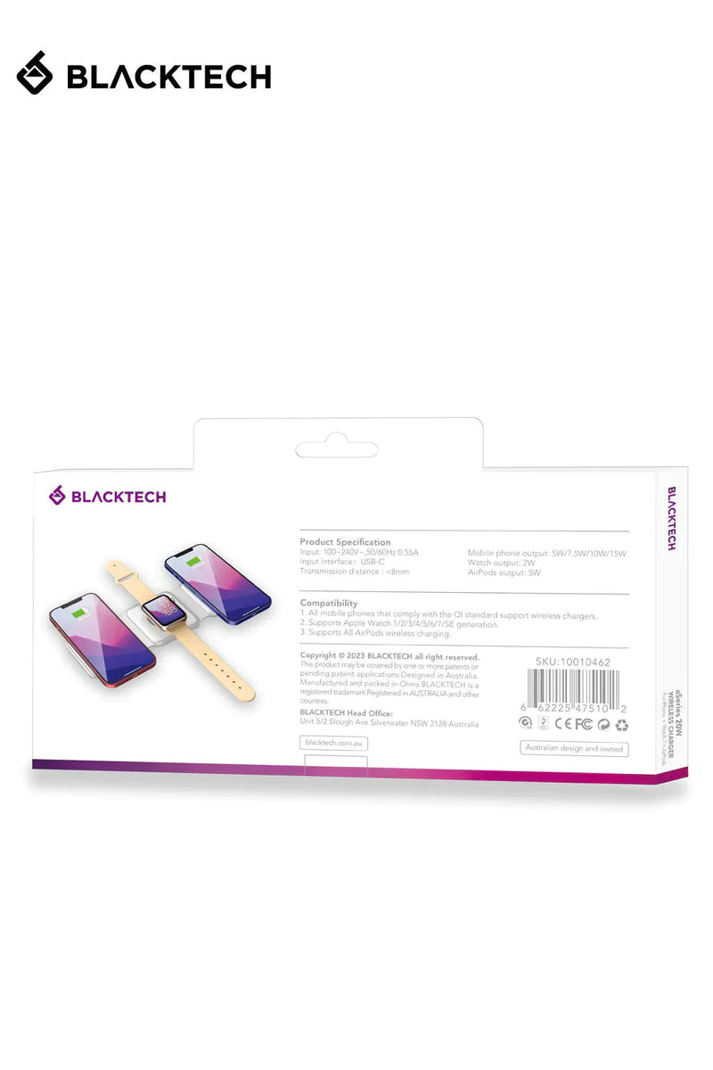 BLACKTECH aSeries 3 in 1 20w Wireless Charger MHW1 for Apple iPhone Ap – Oz Phone World