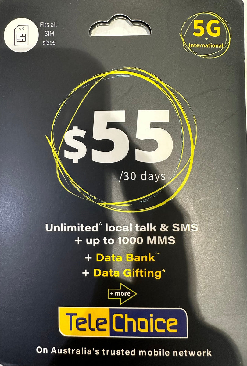 TeleChoice 5G Prepaid SIM $55 Starter Pack – Oz Phone World